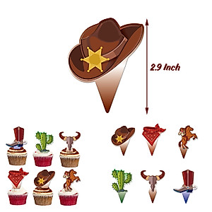 58 PCS Cowboy Birthday Party Decoration Western Cowboy Theme Birthday Decorations Cowboy Happy Birthday Banner Balloons Cake Cupcake Toppers Western Party Supplies Kit for Boys Western Theme Party