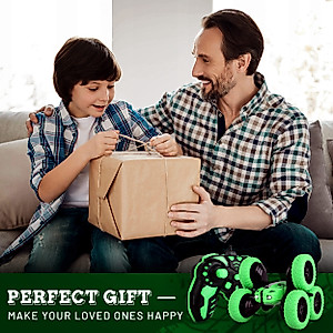 SHERPALACE 6 Wheeler LED Remote Control Car for Kids-OFF ROAD Stunt RC Car with 360 Flips-All Terrain Tires-Fast RC Drift Car-Crawler Tires & 2 Batteries- Holiday Gift Race Toy, 55+ Mins Play Time