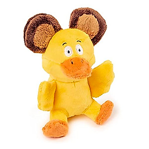 goDog Flips Duck-Bear Silent Squeak Plush Dog Toy, Chew Guard Technology - Yellow, Small