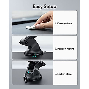 ESR Dashboard Car Phone Mount (HaloLock), Compatible with MagSafe Car Mount, Windshield Magnetic Car Phone Holder for iPhone 14/13/12 Series, Car Accessories, Charging Not Supported, Metallic Grey