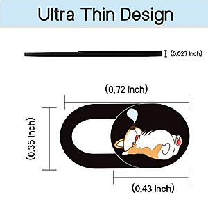 Laptop Camera Cover Slide Cute, Webcam Cover Cute 6 Pack 0.027in Ultra Thin Camera Blocker Protect Privacy Sliding Design for Computer/Laptop/Desktop/PC/iMac/MacBook Pro/Mac Mini/Smartphone(Mix