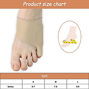Jianlida Bunion Relief Sleeve - Toe Splint and Pinky Toe Separator for Men and Women - Toe Spacer Socks - Elastic Cushions with Silicone Pads for Comfort and Protection All-Day Wear (Size: L)