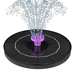 3.5W Solar Bird Bath Fountain Pump, Solar Powered Water Pump, Outdoor Water Fountain Pump with 8-in-1 Nozzles, 4 Fixed Pipes for Hummingbirds, Garden, Pool, Pond