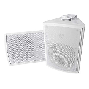 Rockville Pair HP5S 5.25" Outdoor/Indoor Home Theater Speakers w/Swivel Bracket, White