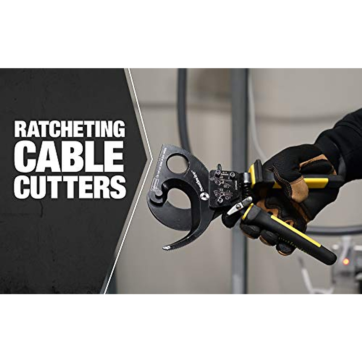 Southwire 58277740 Tools & Equipment CCPR400 Heavy Duty Compact Ratcheting Cable Cutters with Comfort Grip Handles, Easy to Use Quick- Release Lever, Steel Blades, 750 kcmil CU/1000 kcmil AL