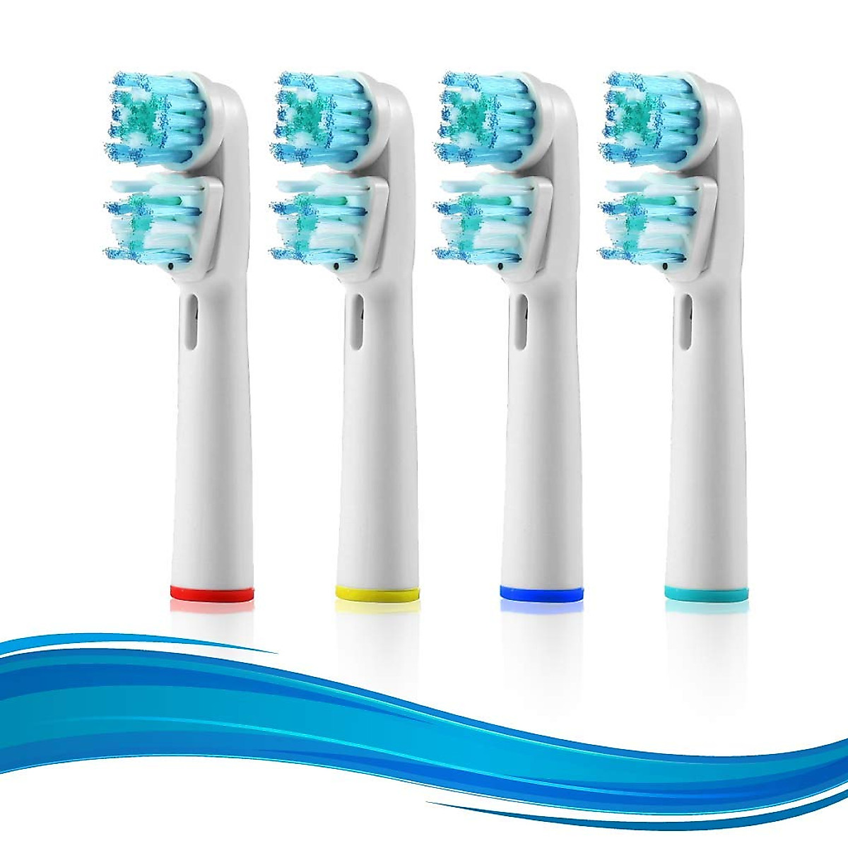 Replacement Brush Heads Compatible with Oral-B-Braun– Dual Clean - Pack of 4 Generic Electric Toothbrush Replacement Heads