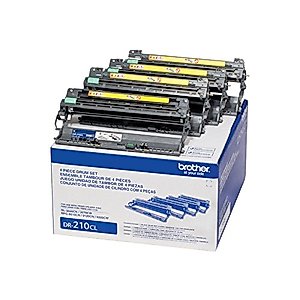 Brother DR-210CL Four Drums - 1 Black, 1 Cyan, 1 Magenta, 1 Yellow - Retail Packaging - DR210CL