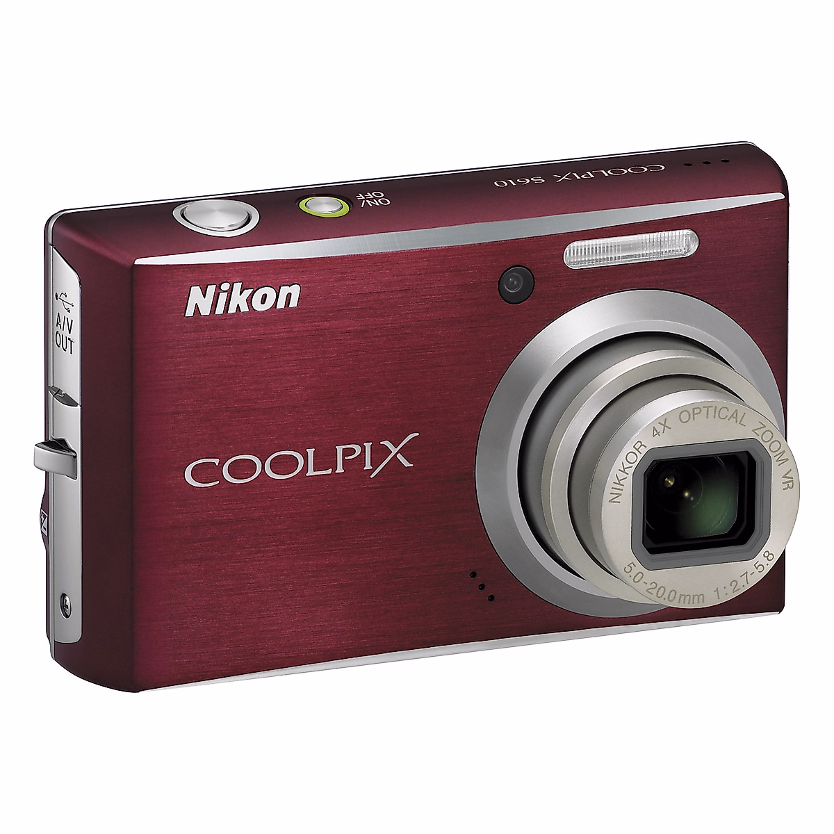 Nikon Coolpix S610 10MP Digital Camera with 4x Optical Vibration Reduction (VR) Zoom (Deep Red)