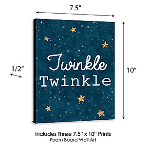 Big Dot of Happiness Twinkle Twinkle Little Star - Baby Boy Nursery Wall Art and Kids Room Decorations - Gift Ideas - 7.5 x 10 inches - Set of 3 Prints