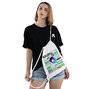 LEVLO Pickleball Women Canvas Tote Bag Gift For Pickleball Player Pickleball Shoulder Bag For Pickleball Lover (Pickleball DB)