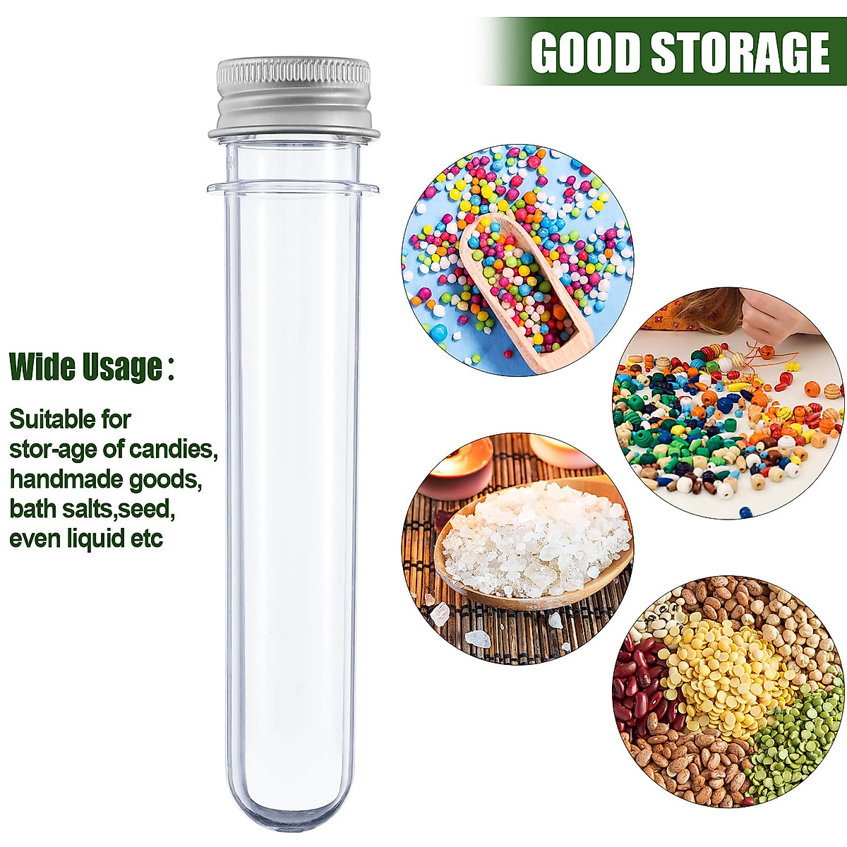 80 Pcs Plastic Test Tubes with Caps 45ml Clear Test Tubes 140 x 25 mm Gumball Candy Tubes for Science Party Supplies Science Experiment Halloween Christmas Birthday Gifts Home Decoration