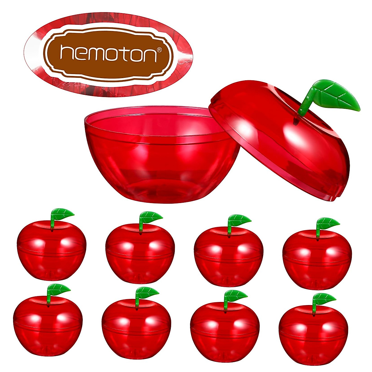 MAGICLULU 12 Pcs Fillable Red Apple Container Food Grade Plastic Apple Shape Christmas Container Chocolate Container for Xmas