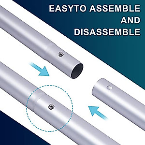 POOLAZA 17.5" Pool Brush and 10.5 Ft Aluminum Pool Pole