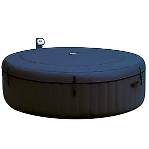 Intex 28409E PureSpa 6 Person Home Outdoor Inflatable Portable Heated Round Hot Tub Spa 85-inch x 28-inch with 170 Bubble Jets, Built in Heat Pump, and Drink Cup Holder Refreshment Tray (2 Pack)