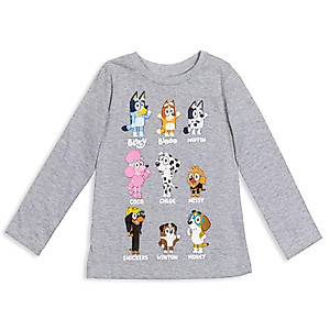 Bluey Bingo Little Girls 2 Pack T-Shirts Blue/Grey 7-8
