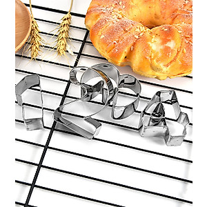 36Pcs letter cookie cutter set, metal alphanumeric baking cookie molds for fruit, baking, donuts, cookie decorating tools