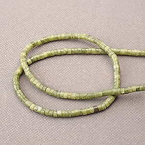 150PCs Natural African Transvaal Jade Spacer Beads, Loose Semi Precious Flat Round Gemstone Heishi Disc Stone Beads for Beading Jewelry Making 4mm*2mm 38cm