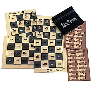 MilesMagic Wooden Portable Chess Board Set | Professional Pieces with Splittable Tray and Storage Bag | Traveller Chess Game for Age Groups (11.5x11.5 Inches)