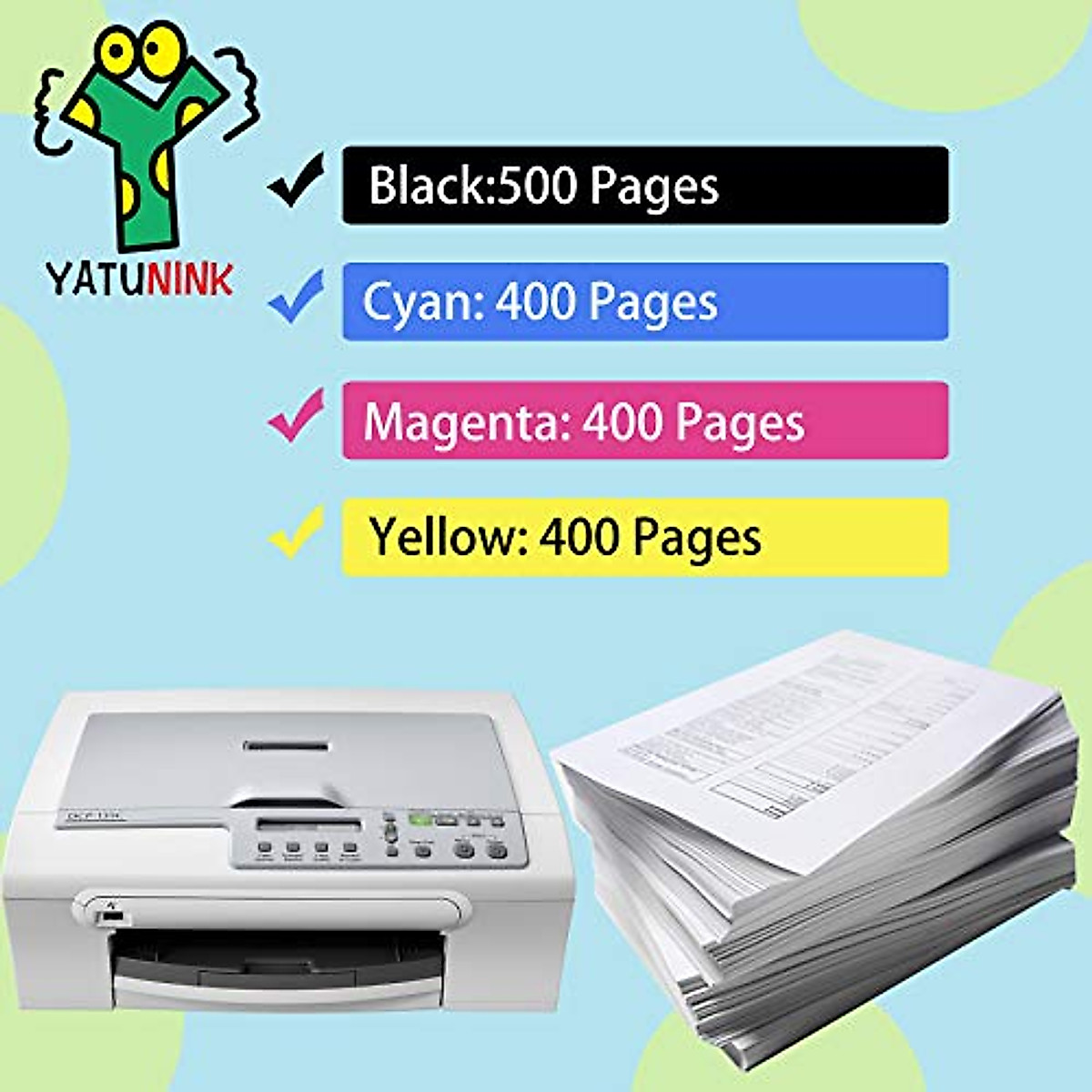 YATUNINK Compatible Ink Cartridge Replacement for Brother LC51 for Brother MFC-230C MFC-240C MFC-440CN (10 Pack)