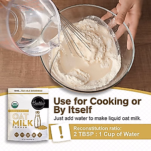 Oat Milk Powder 21oz - Natural and Plant Based Milk with a Clean Formula - Gluten-Free, Vegan, USDA Organic Certified, Non-GMO, Dairy Free, and Lactose Free Milk Powder with No Refrigeration Required