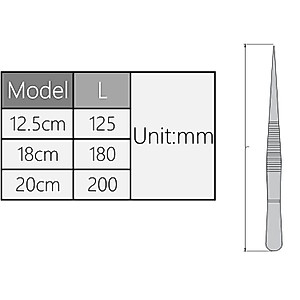 Utoolmart 1Pcs 200mm Lenght Stainless Steel Straight Pointed Tweezers with Serrated Tip