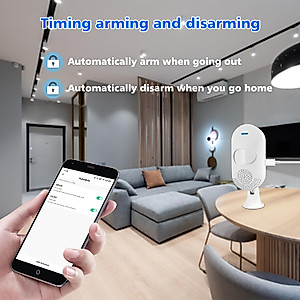 Smart PIR Motion Sensors: WiFi Motion Detector with App Notification Alert, USB/Battery Powered Movement Detector, Compatible with Alexa Google Home, for Smart Home Automation