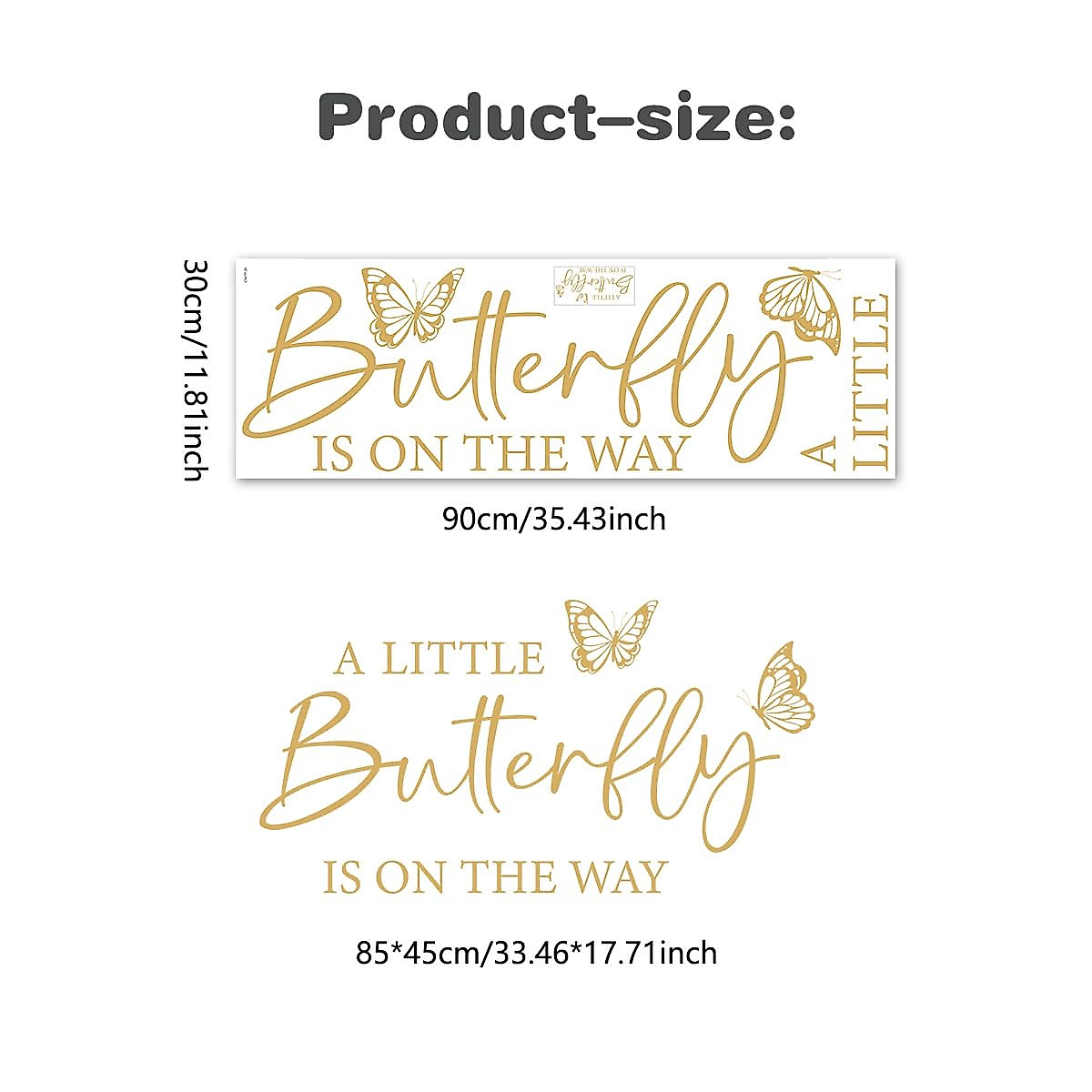 A Little Butterfly is On The Way Decal，Baby Shower Party Decal Sign，Gender Reveal Party Decorations, Arch Decor Baby Party Decorations Vinyl Stickers for Butterfly Backdrop Party Supply