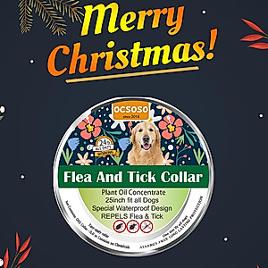 OCSOSO Flea Collar for Dogs and Cats, Dogs Flea and Tick Collar, Pet Flea & Tick Collar Fit of Large Medium Dog and Cat - 25 Inch