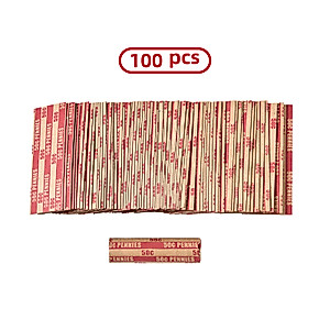 Sumerfnt Penny Coin Wrappers Coin Wrappers Pennies Only Flat Penny Rolls Wrappers 100 PCS