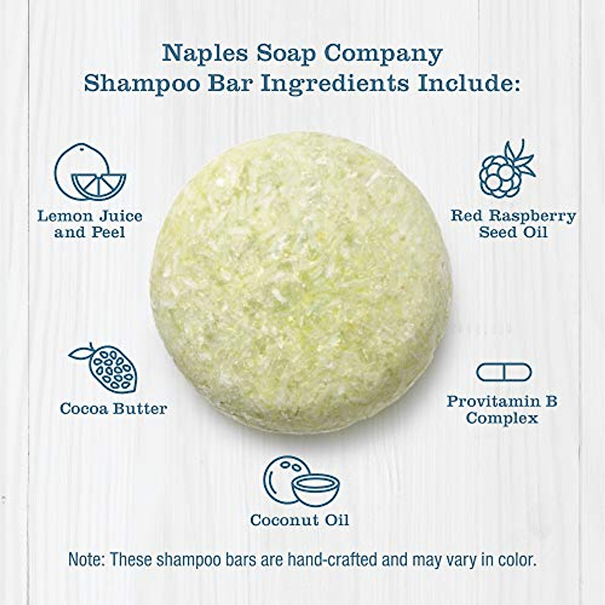 Naples Soap Company Solid Shampoo Bar for All Hair Types – Eco-Friendly, Free of Parabens, Alcohol, Pthalates – Handmade, pH Balanced, Hydrating Haircare, Lasts 50-75 Uses – Coconut Lime, 1.75 oz