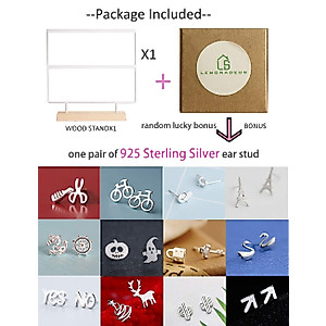 lemonadeus Earrings Organizer Jewelry Display Wood Stand (44 Holes 2 Layers) (White)