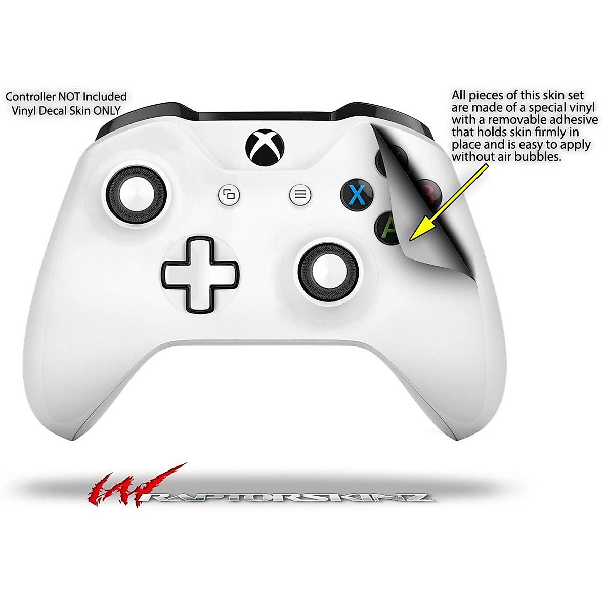 WraptorSkinz Decal Vinyl Skin Wrap compatible with XBOX One S/X Controller - Solids Collection White (CONTROLLER NOT INCLUDED)