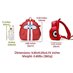 Car Toddler Backpack,Bookbags for Boy Preschool,Kids 3D Cartoon Backpack Daycare(Red)