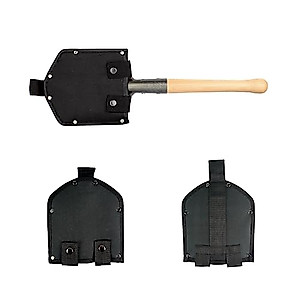 Mastiff Gears® Battle Wolf Shovel, Remodeled Sapper Shovel with Hardwood Handle, for Camping, Hiking, Fishing, Self-Defence and Emergency