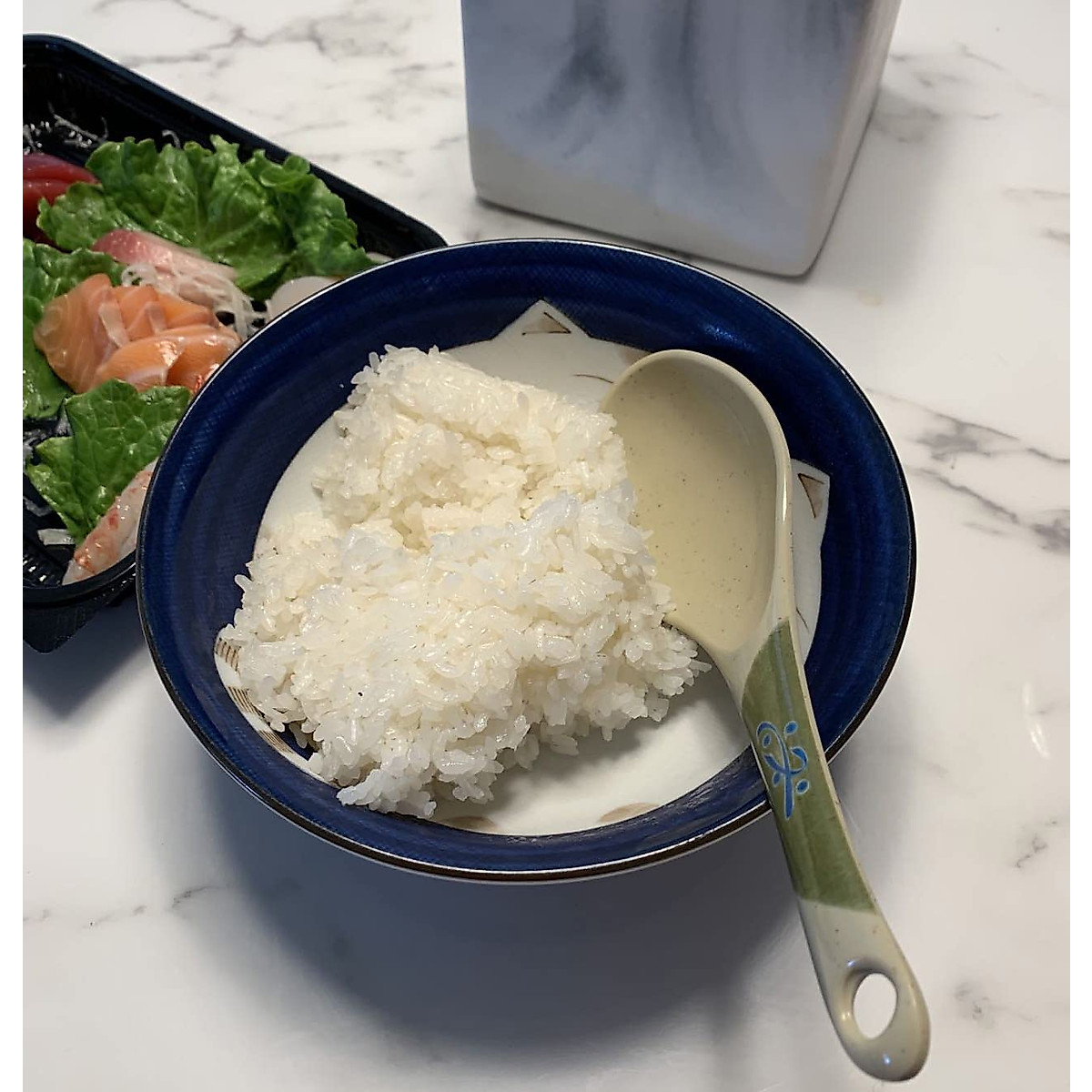 JapanBargain 2345, Set of 2 Serving Spoons Japanese Soup Serving Spoons Chinese Soup Serving Spoons Rice Serving Spoons Table Serving Spoons, Green Melamine