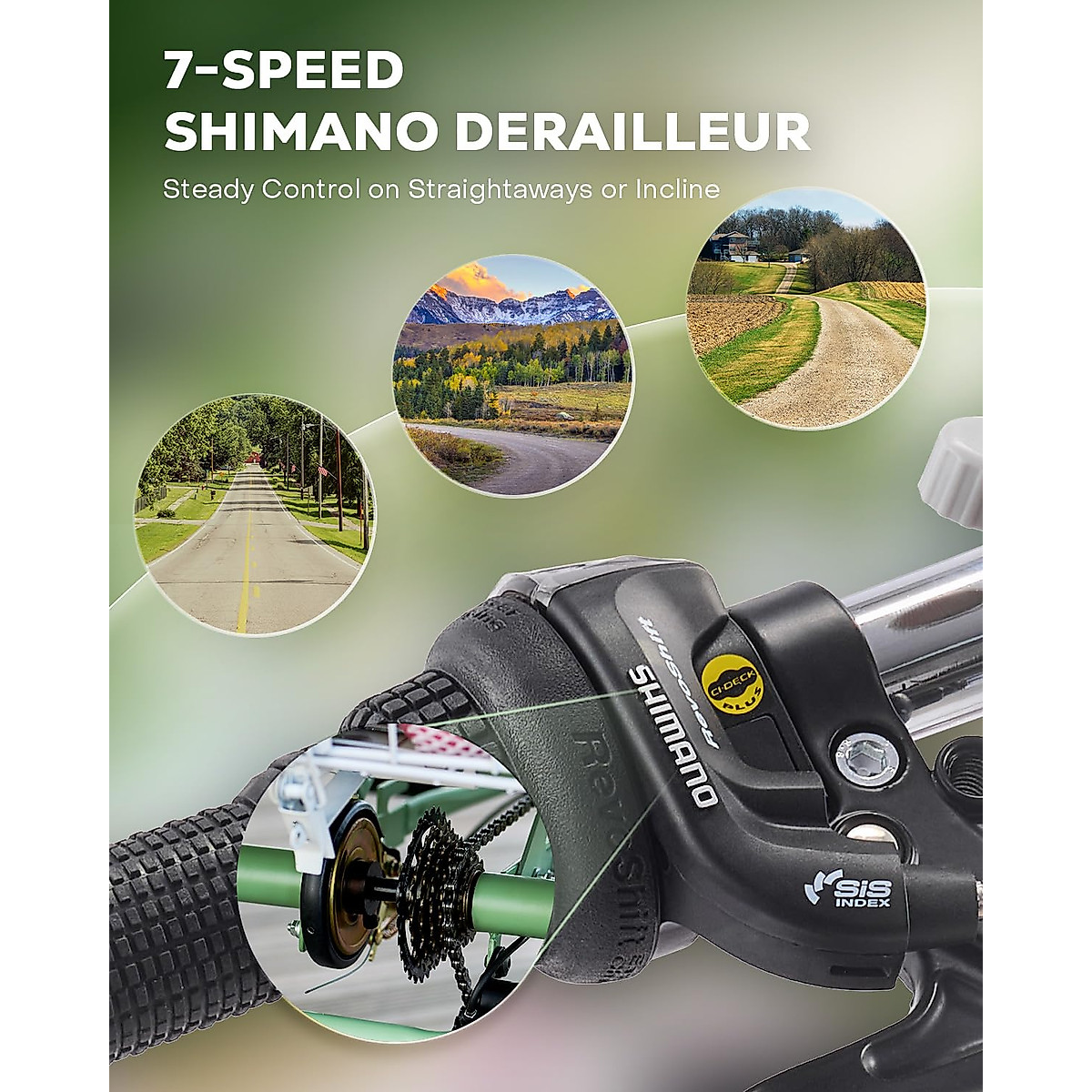 Viribus Adult Tricycle, 7 Speed Tricycle for Adults, 24 inch 3 Wheel Bikes for Adults with Baskets, Adult Trikes for Women Seniors Men, Three Wheel Tricycle for Dogs Beach, Cargo Tricycle, Mint