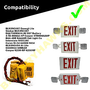 Battery Hawk (2 Pack) BL93NC487 DAA700MAH4.8V AA500MAH D-AA500mAh AA600mAh ELB-B006 BST 4.8v 700mAh Ni-CD Unitech