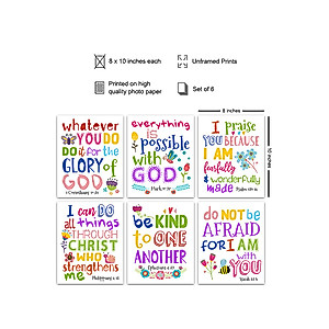 Religious Wall Art - Bible Verse Wall Decor - Christian Wall Decor - Scripture Wall Art - Psalms, Proverbs - God Wall Decor - Spiritual Inspirational Christian Gifts for Women - Girls Bedroom Decor