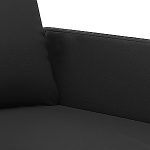GOLINPEILO Modern Loveseat Sofa Couch 2-Seater Sofa, Small Upholstered Sofa for Bedroom, Apartment, Office,Small Spaces, Black 63"x30.3"x31.5" Faux Leather -AA