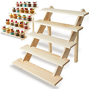 Wooden Cupcake Stand 5 Tier Wooden Cupcake Stand Cupcake Holder Rustic Wood Cupcake Display Stand Wooden Display Stand