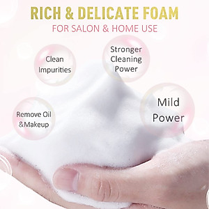 EMEDA Lash Shampoo for Extensions - 100ml Gentle Foam Lash Cleanser, Oil-Free Cleaner for Wash Eyelash Bath with Rinse Bottle Brush