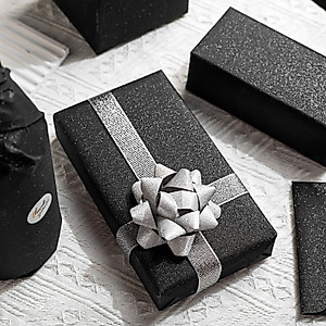 Yarcony Holiday Gift Wrap Paper - Mini Roll - Glitter Wrapping Paper Sparkling Wrappers Sheets Birthday Christmas Gift Wrap Galaxy Black for Holidays, Hanukkah, Winter Solstice, Weddings, Graduations