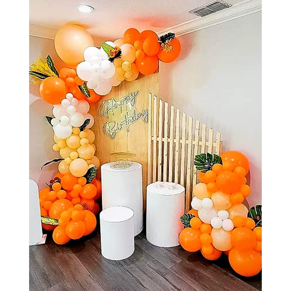OOPAT DIY Little Cutie Balloon Garland Kit for Baby Shower Birthday Orange Citrus Themed Bridal Shower Party Backdrop Decoration(Orange)