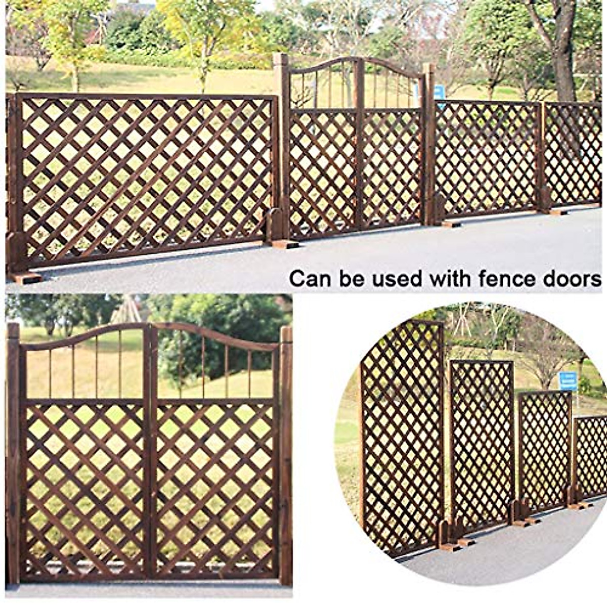 QBZS-YJ Solid Wood Garden Trellis Pane Privacy Screen Trellis Fence Gate Panel Garden Fence Wood Outdoor Wall Panel