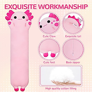 Chubbyjoy Axolotl Plush Toy, Cute Axolotl Stuffed Animal Soft Long Plushie Body Pillow for Girls and Boys Adults Gifts, 20", Pink