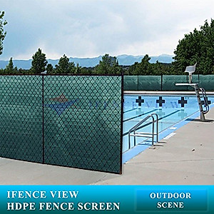 Ifenceview 4'x5' to 4'x50' Green Shade Cloth Fabric Fence Privacy Screen Panels Mesh Net for Construction Site Yard Driveway Garden Pergola Gazebos Railing Canopy Awning 180 GSM UV Protection (4'x15')