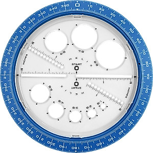Helix Angle and Circle Maker with Integrated Circle Templates, 360 Degree, 6 Inch / 15cm, Assorted Colors (36002)