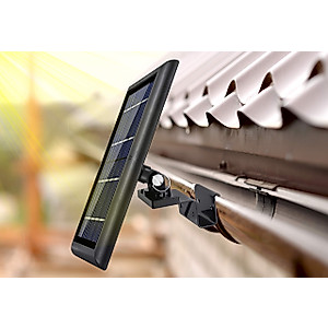 Wasserstein Gutter Mount Compatible with Ring, Arlo, Blink, Reolink Cams & Compatible Solar Panels (2 Pack, Black)