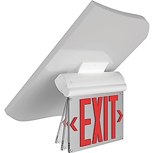 Lithonia Lighting BE W R UM M2 BE Basics Edge-Lit Exit Sign, White with Red Letters, Universal Mount