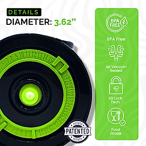 Wide Mouth Mason Jar Lids for Curing, Harvesting, Fermenting, Canning. Vacuum Sealed Patented Tech that Includes 4 Lids with Extraction Pump By Burp Lids